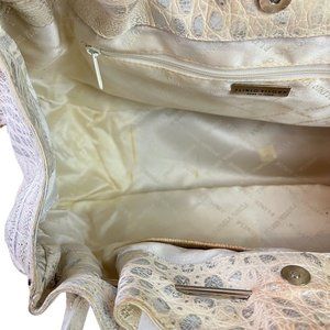 Plinio Visona | Bags | Plinio Visona Cream Silver Genuine Leather ...